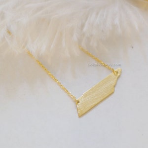 Tennessee State Necklace in Gold, TN State Gold Necklace, Tennessee ...