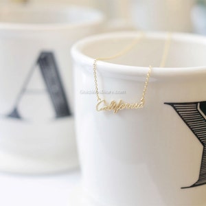 California State Necklace, Gold California Necklace, CA State Necklace ...