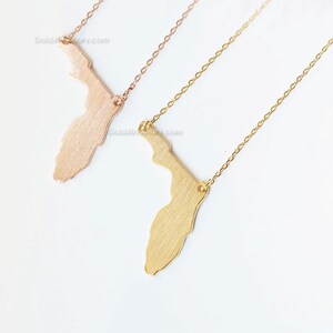 Florida State Rose Gold Necklace, FL State Rose Gold Necklace, State ...