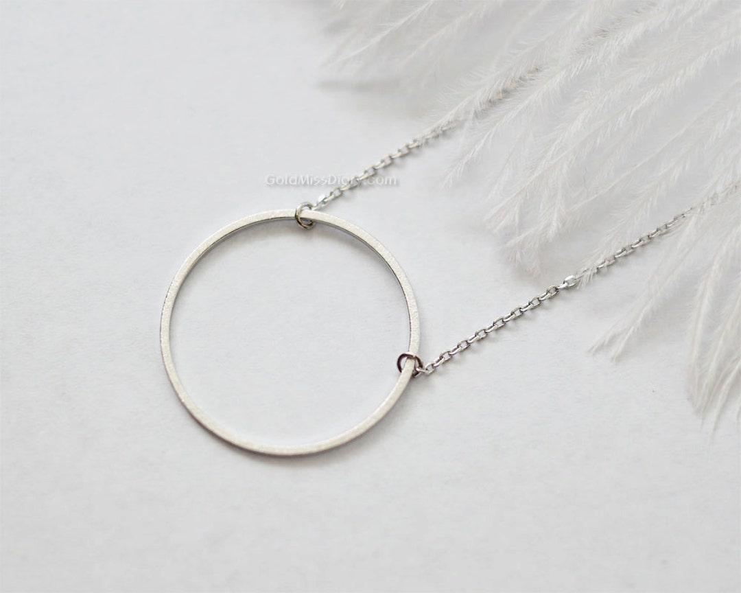 Silver Big Circle Karma Necklace, Infinity, Eternity, Circle, Ring ...