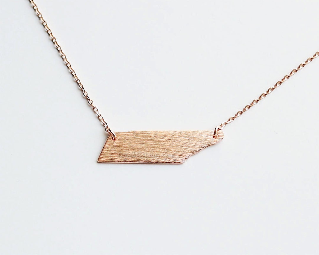 Tennessee State Necklace in Rose Gold, TN State Gold Necklace ...