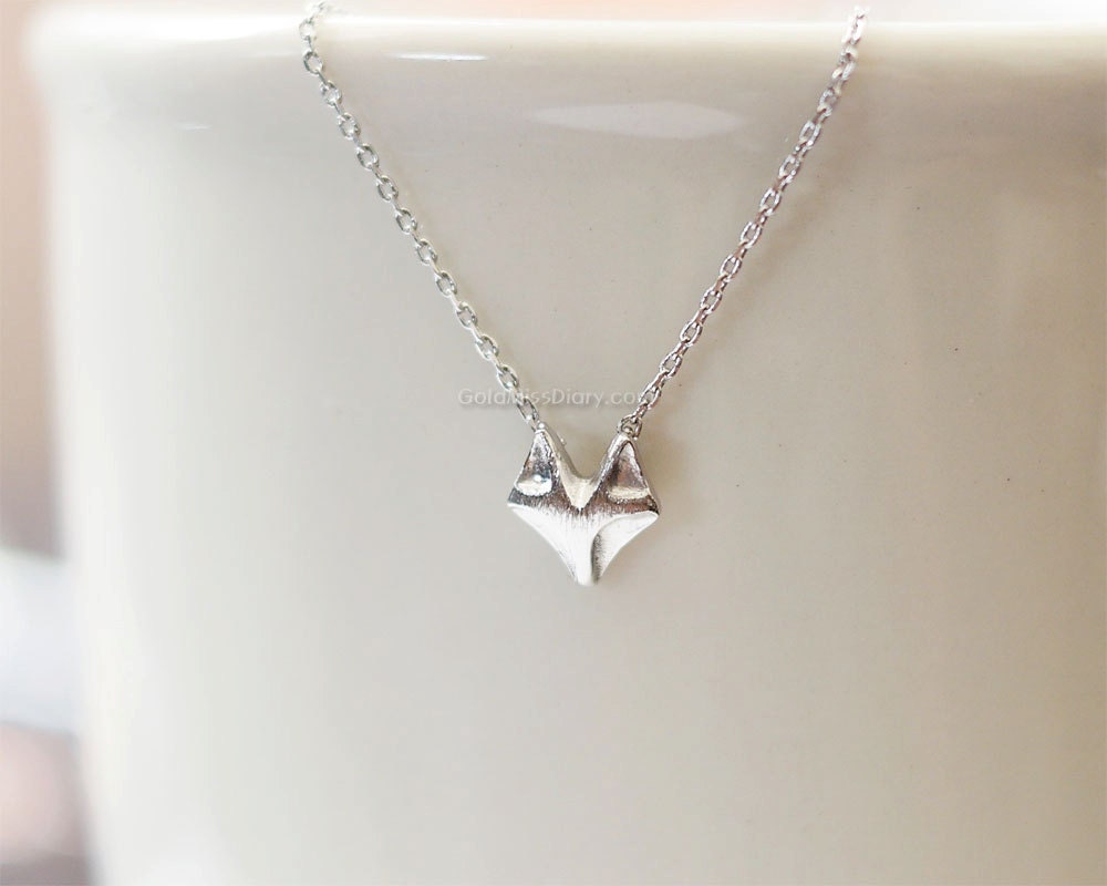 Tiny Silver Fox Necklace Fox Necklace Dainty Everyday | Etsy