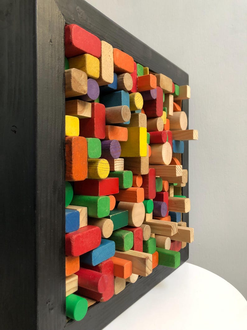 Modernist Wood Assemblage Cubist Wall Art - Etsy