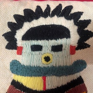 Vintage Hopi Kachina Design Hand Embroidery Pillow - Etsy