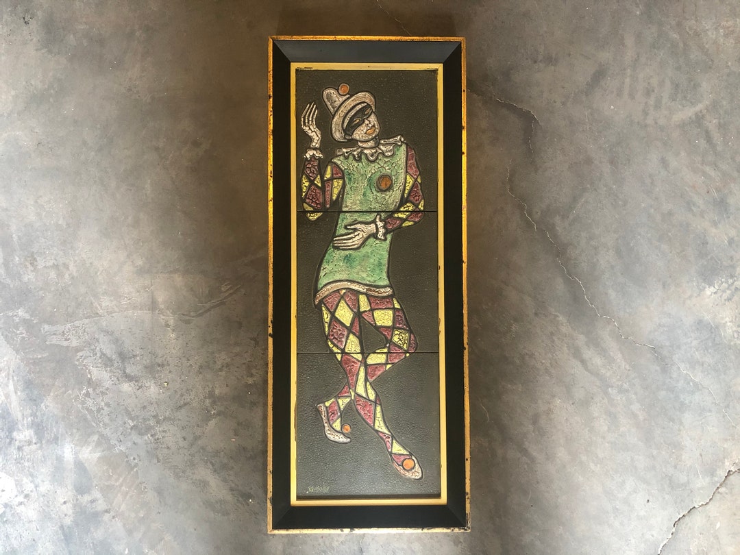 Gladding Mcbean Jester Design Three Tile Ceramic Wall Art - Etsy