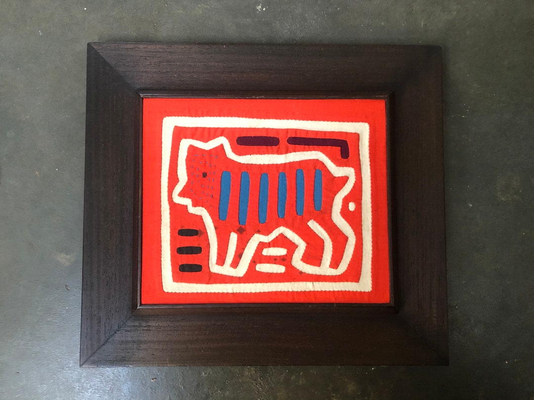 Kuna Mola Dog Design Handmade Applique Framed Textile Wall Art - Etsy