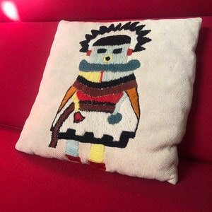 Vintage Hopi Kachina Design Hand Embroidery Pillow - Etsy