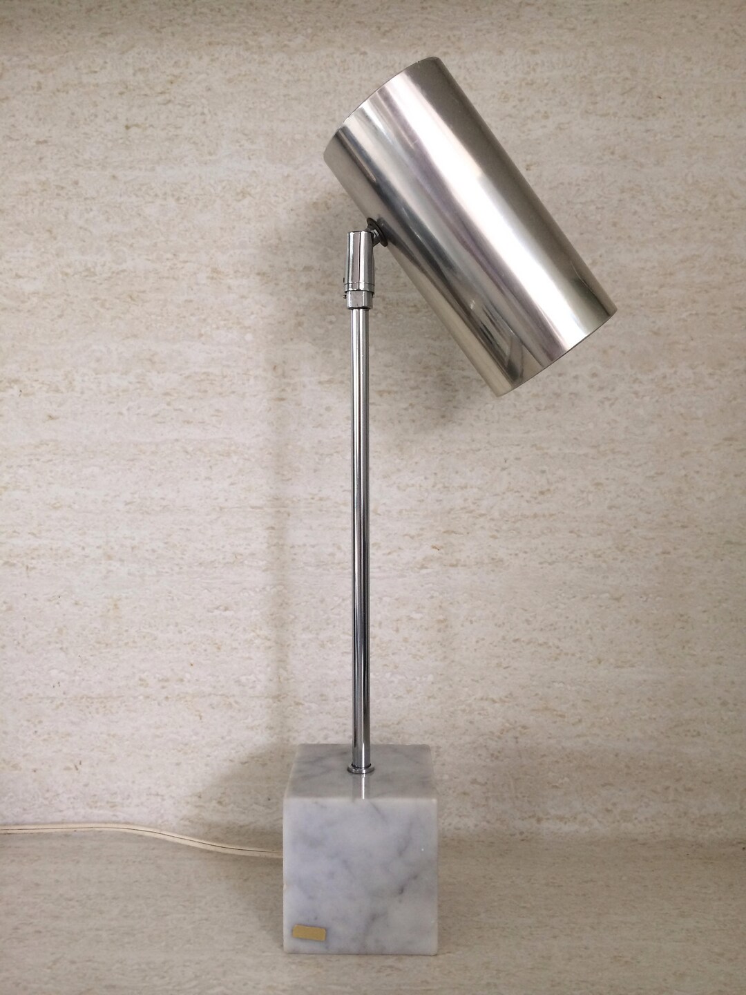 Neal Small Design Modern Canister Table Lamp With Italian Marble Base ...