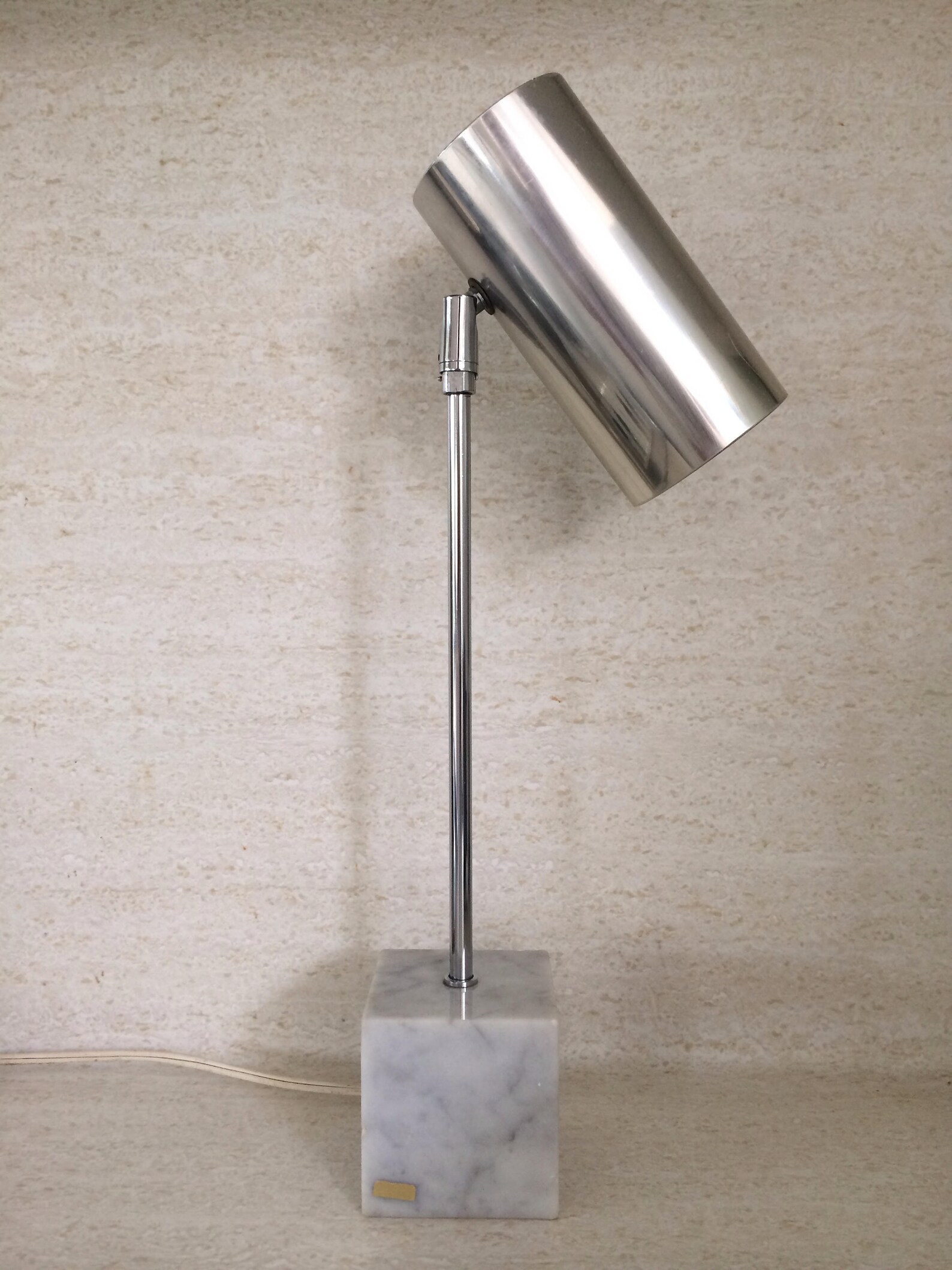 Neal Small Design Modern Canister Table Lamp With Italian Marble Base ...