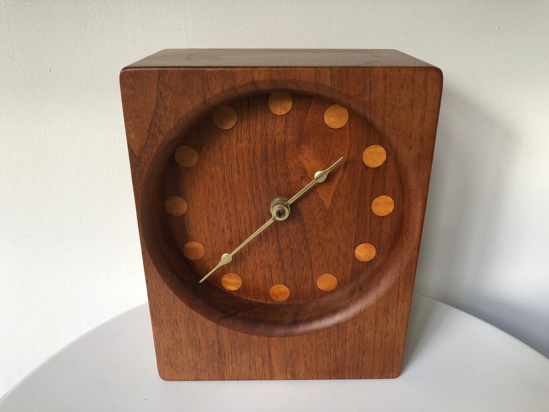 Studio Wood Table Clock by P. Bolson 1984 - Etsy