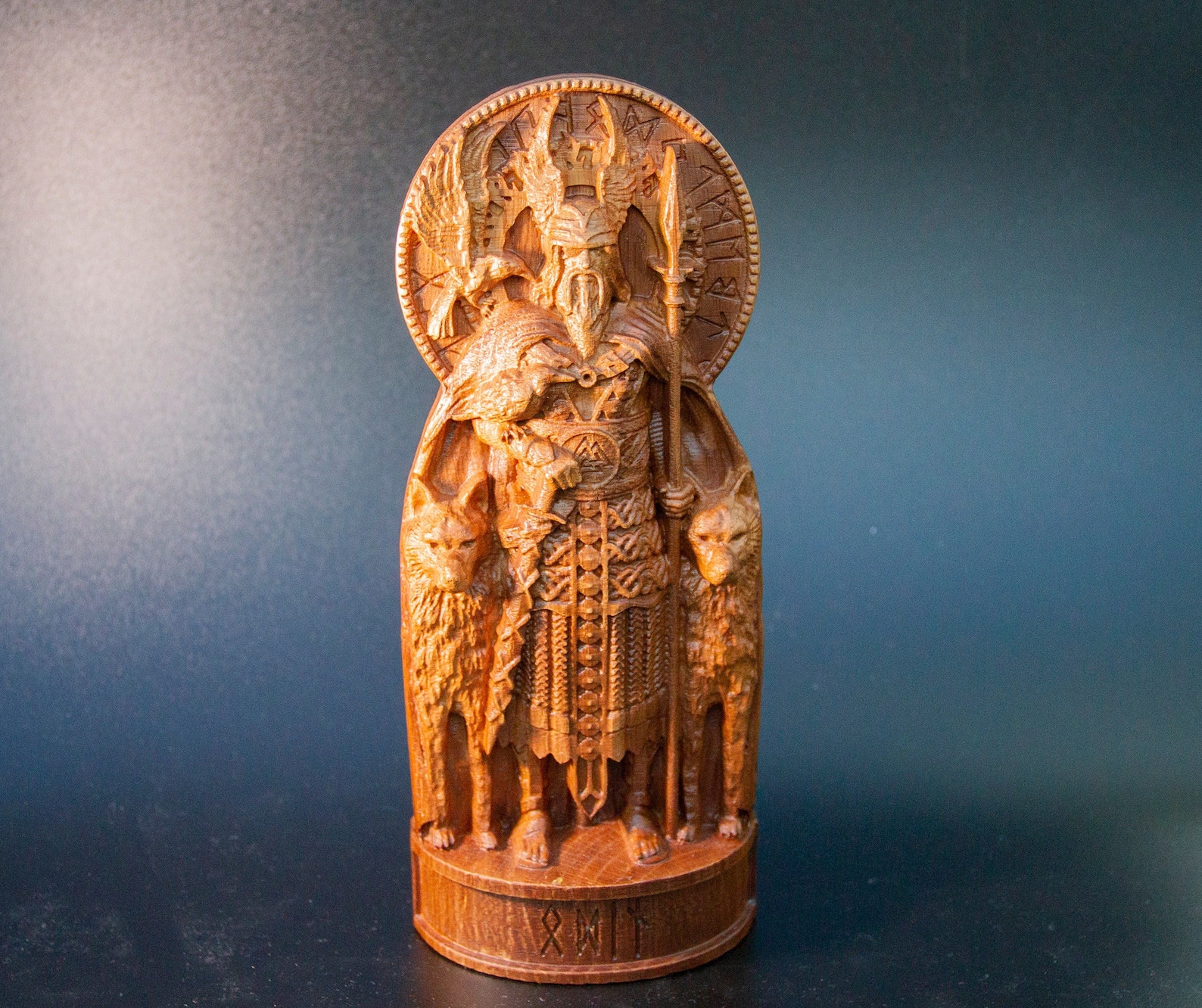 Odin Wood Statue Scandinavian Sculpture Statuette Norse Wooden - Etsy