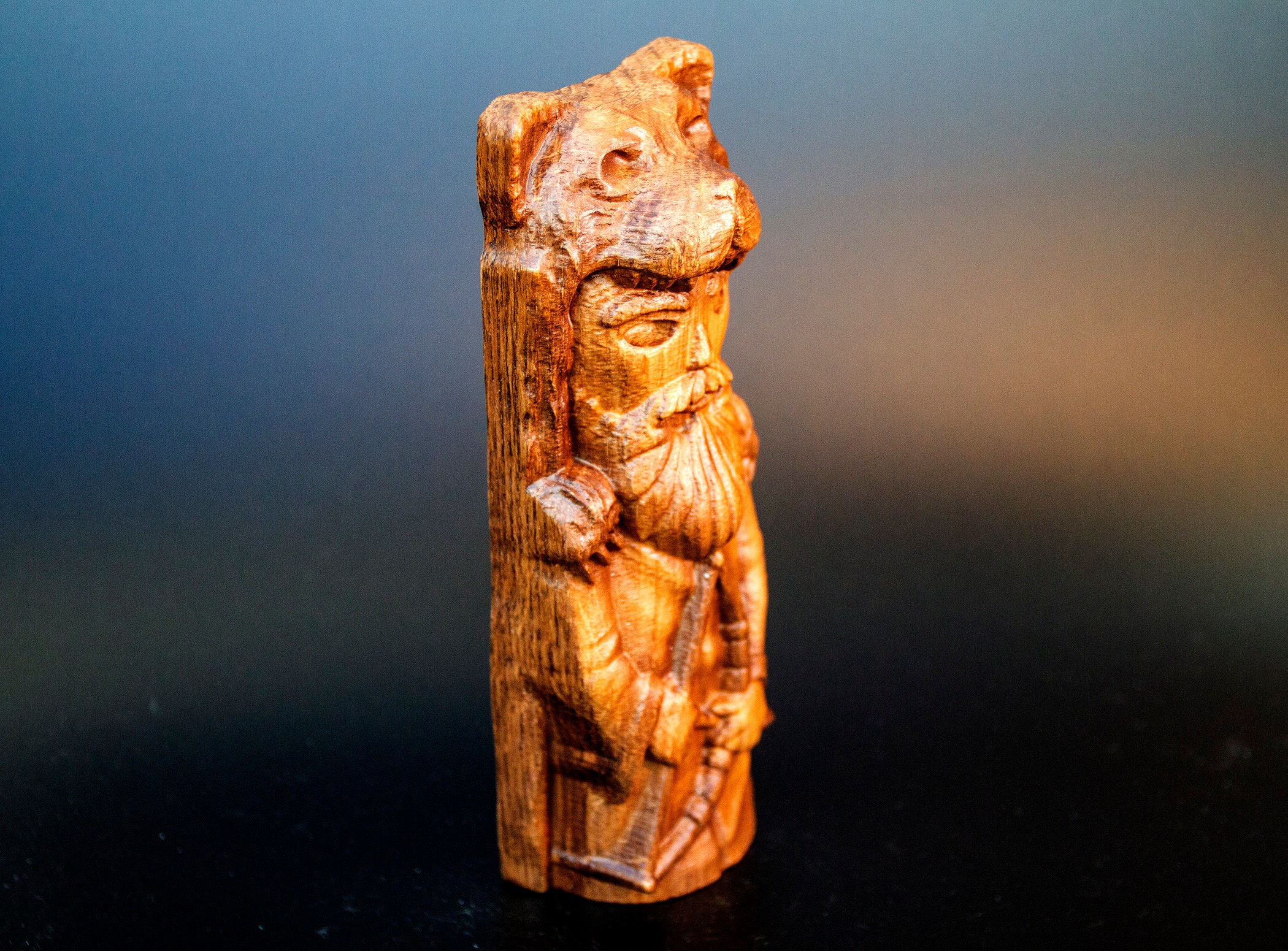 Mini Ullr Deity Norse Mythology God Pagan Sculpture Wooden Figurine ...
