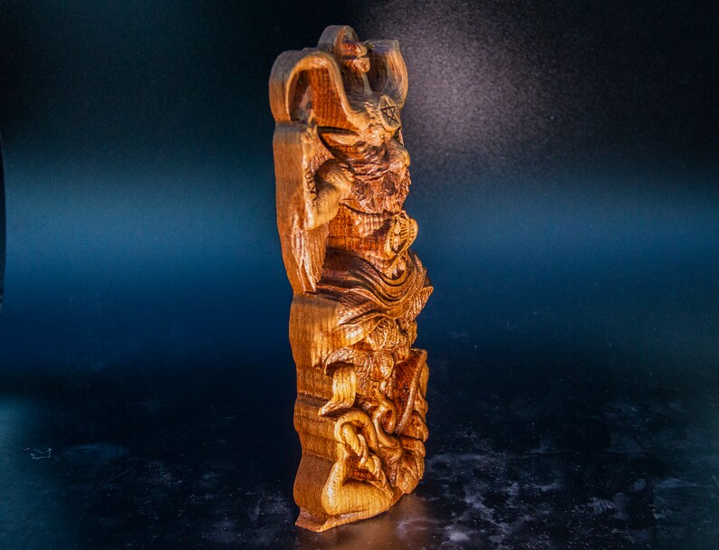 Baphomet Sculpture Sabbatic Deity of Balance Bafomet Wood Statue Altar ...