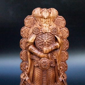 Perun Statue Slavic God of Thunder Tabletop Pagan Altar Wooden ...