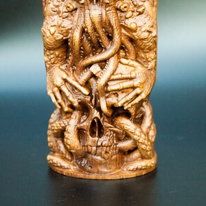 Cthulhu Wooden Sculpture for Altar Table 9 Inch Statuette Wooden Art ...