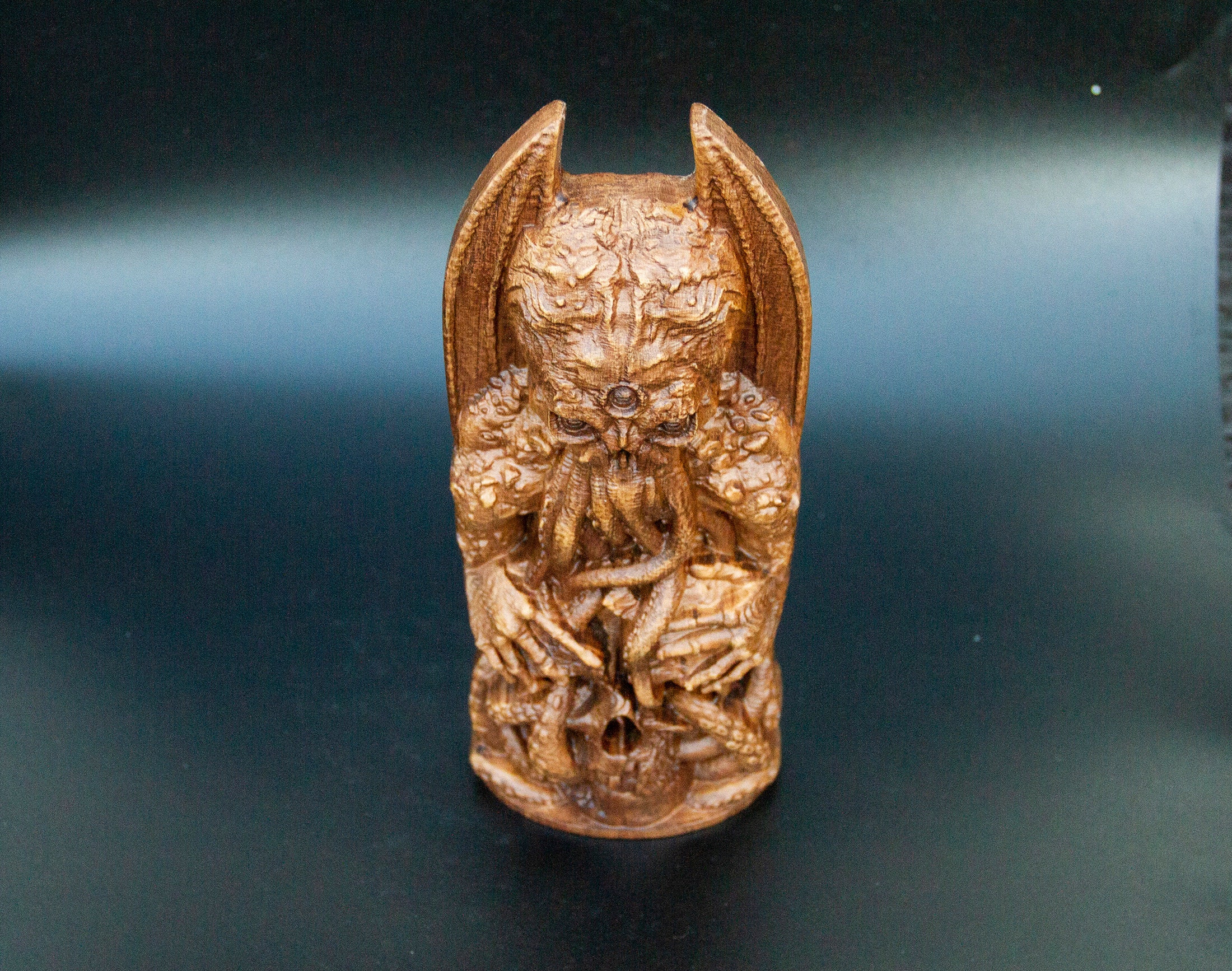 Cthulhu Wooden Sculpture for Altar Table 9 Inch Statuette Wooden Art ...