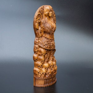 Mara Wood Statue Goddess of Death Slavic Tabletop Pagan Altar Wooden ...