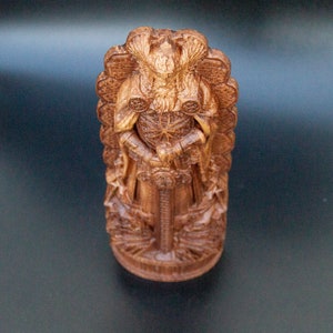 Perun Statue Slavic God of Thunder Tabletop Pagan Altar Wooden ...