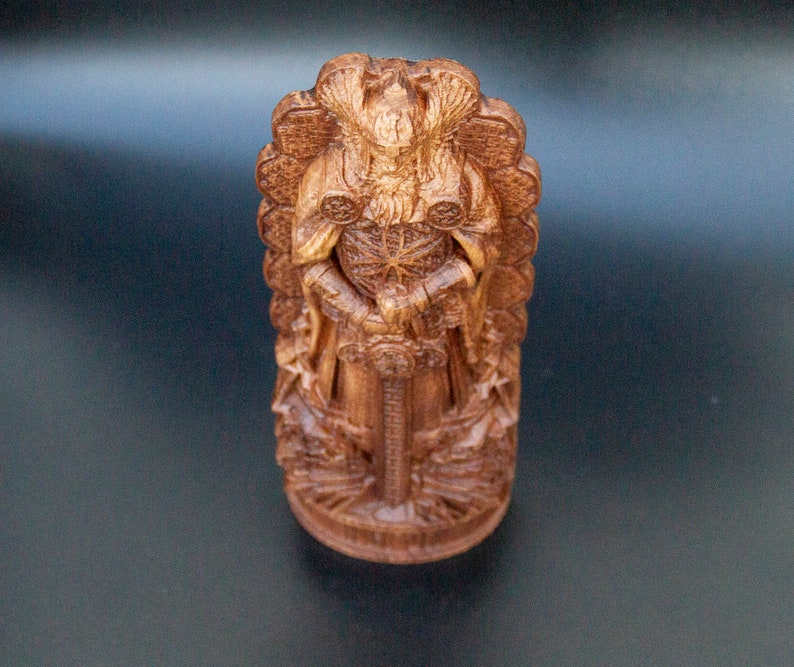 Perun Statue Slavic God of Thunder Tabletop Pagan Altar Wooden ...