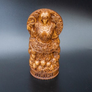 Mara Wood Statue Goddess of Death Slavic Tabletop Pagan Altar Wooden ...
