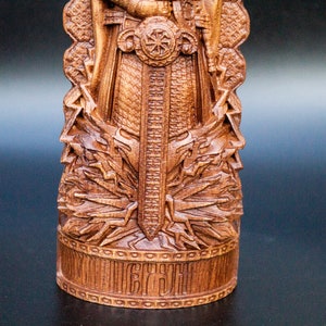 Perun Statue Slavic God of Thunder Tabletop Pagan Altar Wooden ...