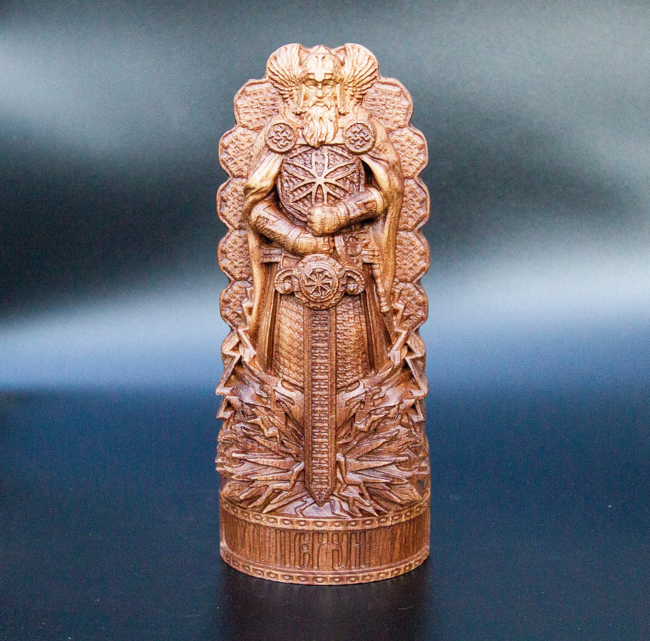 Perun Statue Slavic God of Thunder Tabletop Pagan Altar Wooden ...