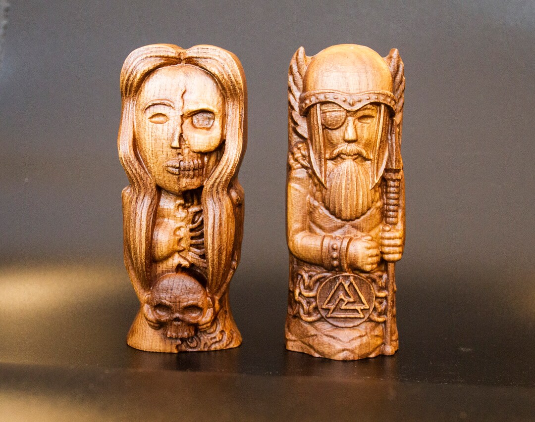 Mini Hel and Odin Small Scandinavian Sculpture for Altar or Table 6 ...