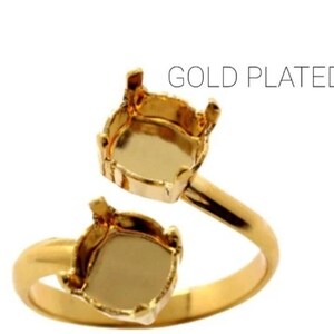 Round Blank Rhinestone Ring Setting Base for Austrian Crystals SS39 8mm ...