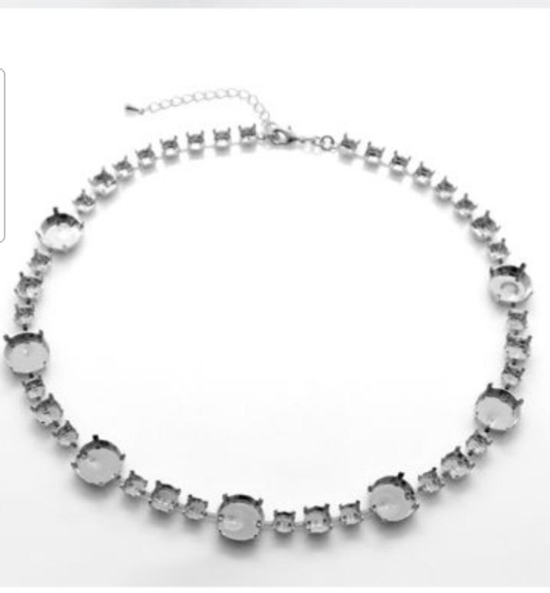 Empty Cup Chain Tennis Choker Necklace Setting in Silver 6mm/8mm/14mm ...