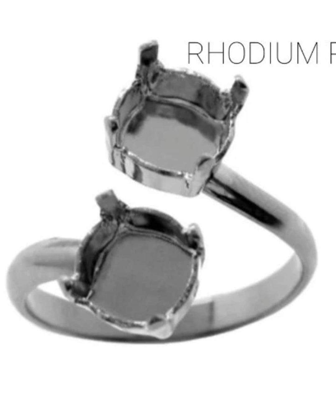 Round Blank Rhinestone Ring Setting Base for Austrian Crystals SS39 8mm ...