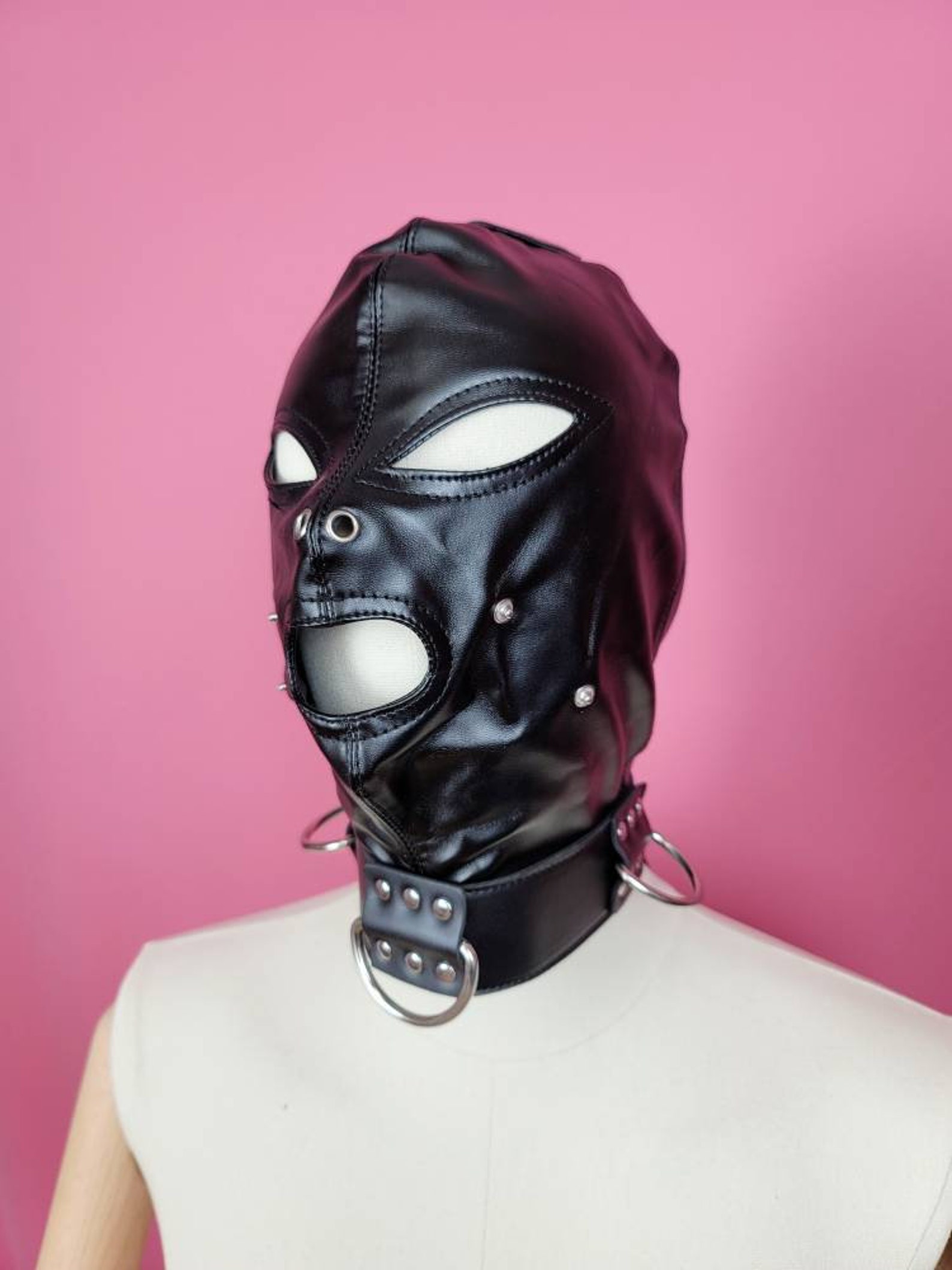 Leather Hood Mask Sensory Deprivation Mask with Zipper BDSM | Etsy