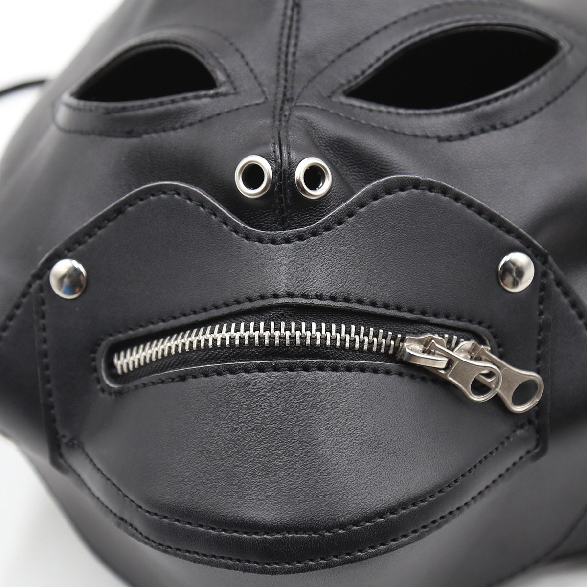 Leather Hood Mask Sensory Deprivation Mask with Zipper BDSM | Etsy