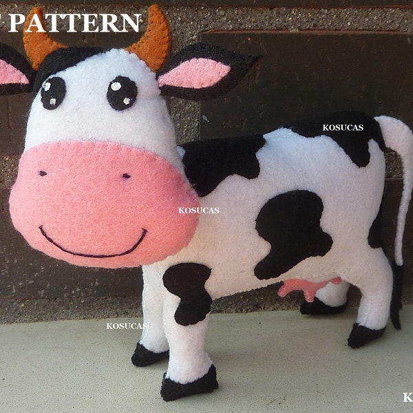 Felt Cow - Etsy