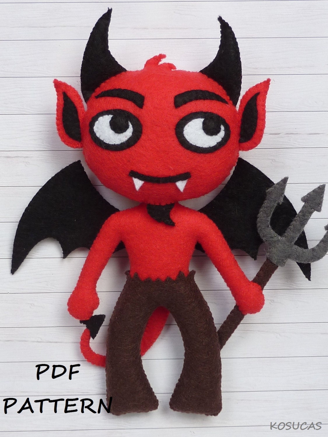 PDF pattern to make a felt Devil. | Etsy