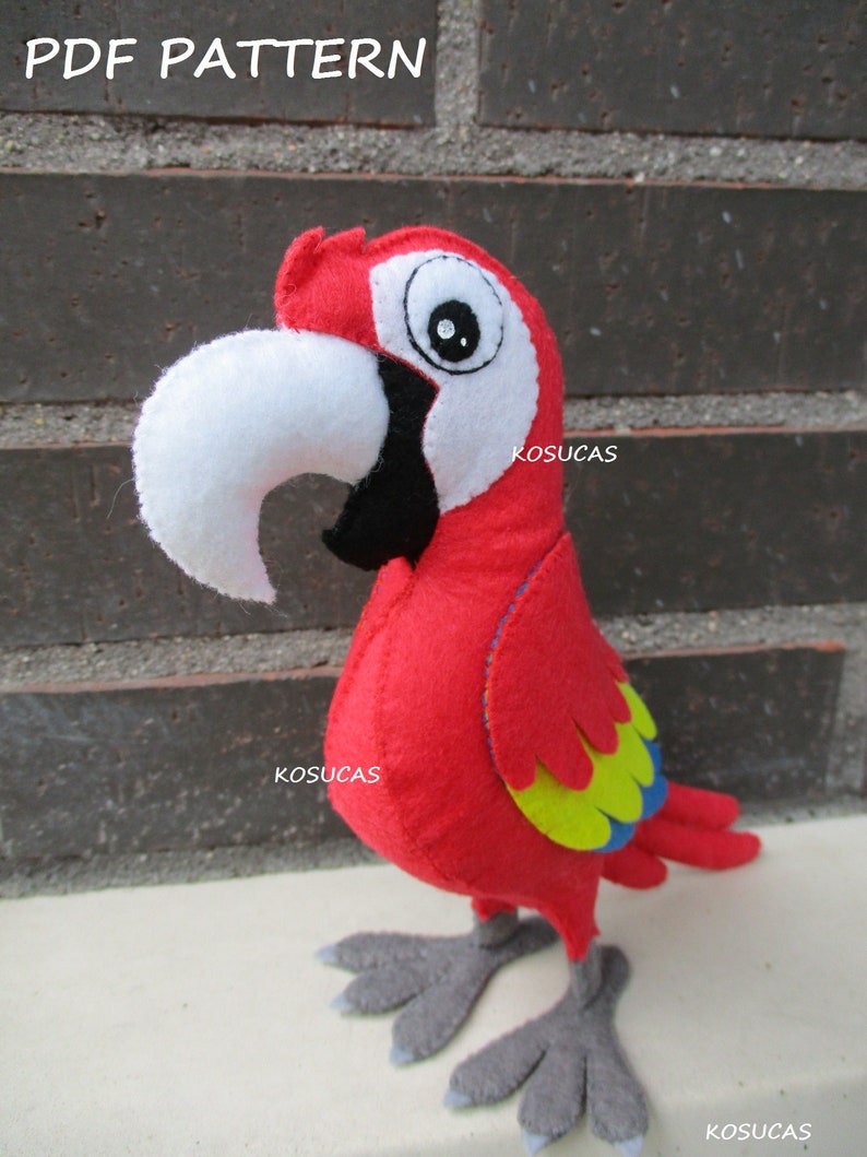 PDF Pattern to Make a Felt Parrot - Etsy
