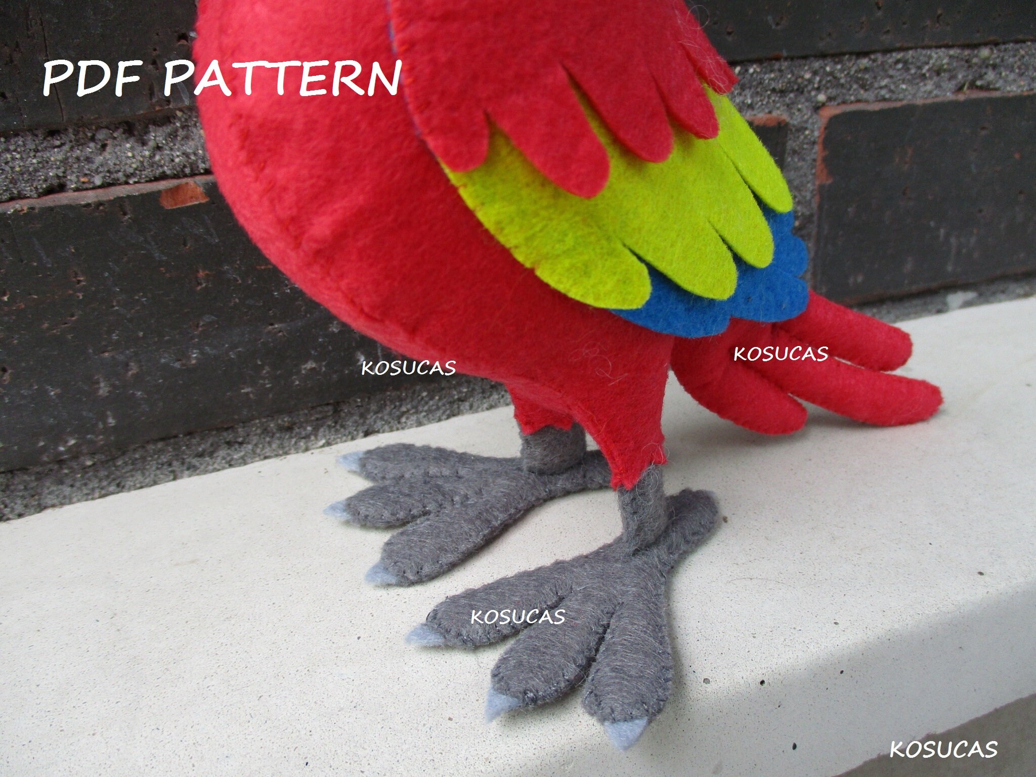 PDF Pattern to Make a Felt Parrot - Etsy