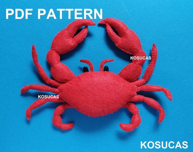PDF Sewing Pattern to Make a Felt Crab. - Etsy