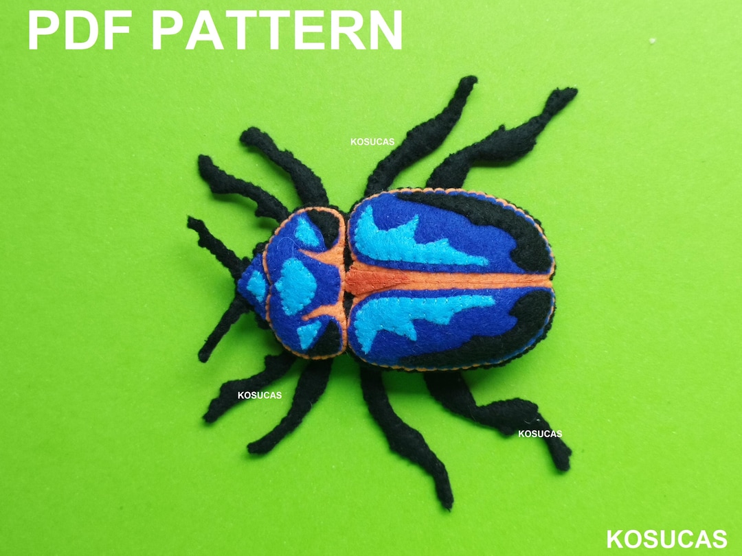 PDF Sewing Pattern to Make a Felt Beetle, 4.7 Inches Wide. (12 Cm De ...
