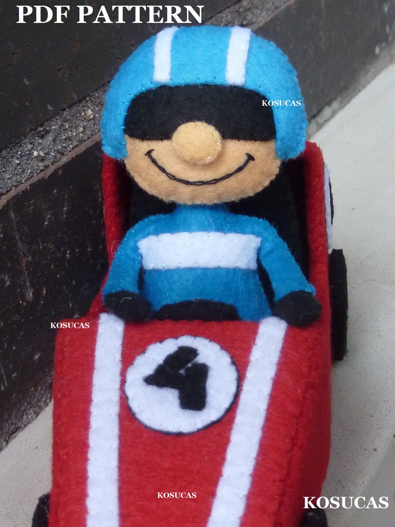 PDF Pattern to Make Al Felt Race Car and a Pilot. - Etsy