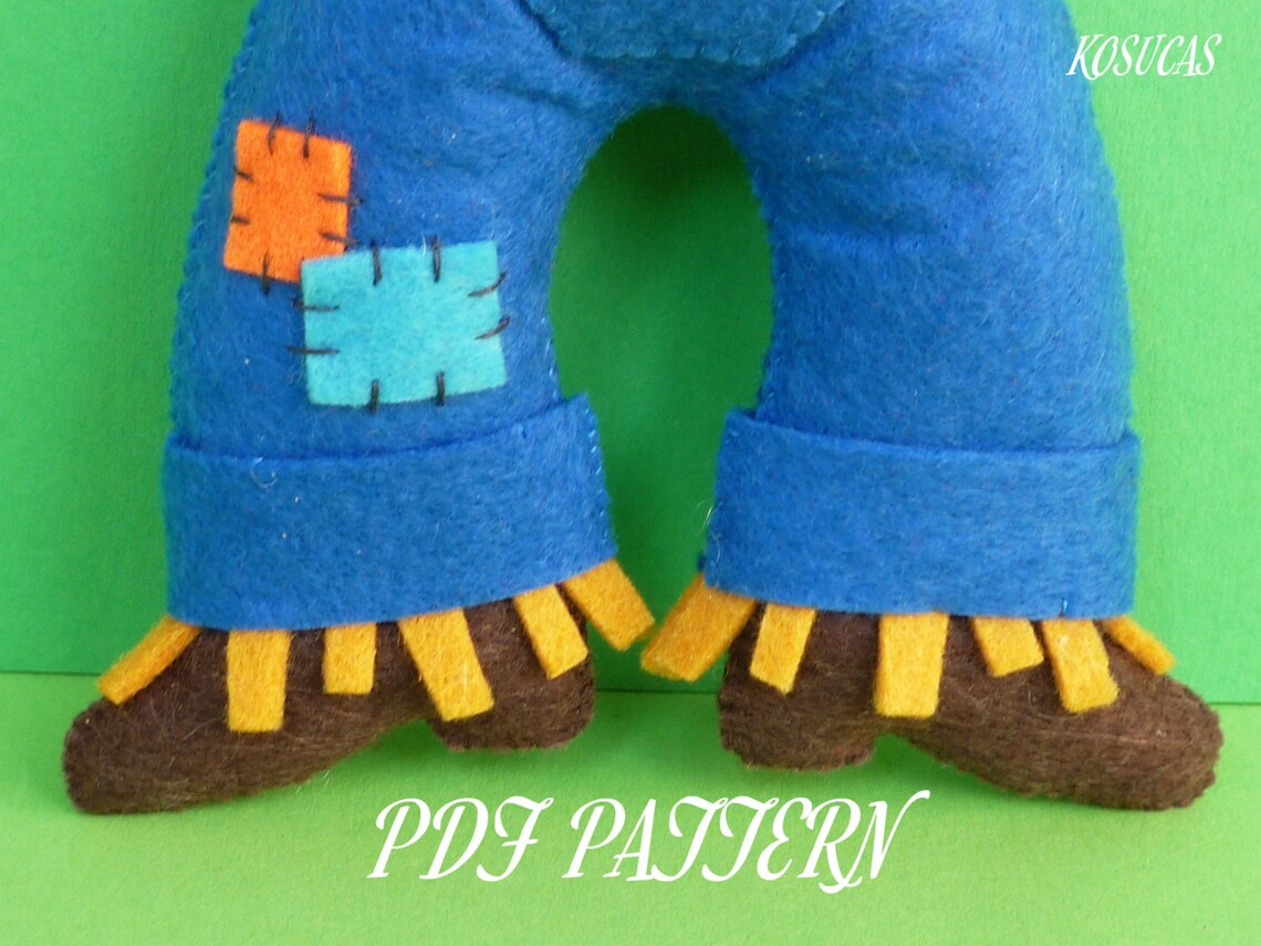 PDF Sewing Pattern to Make Felt Scarecrow. - Etsy