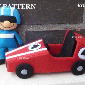 PDF Pattern to Make Al Felt Race Car and a Pilot. - Etsy