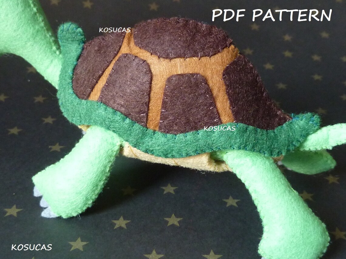 PDF Pattern to Make a Felt Turtle. - Etsy