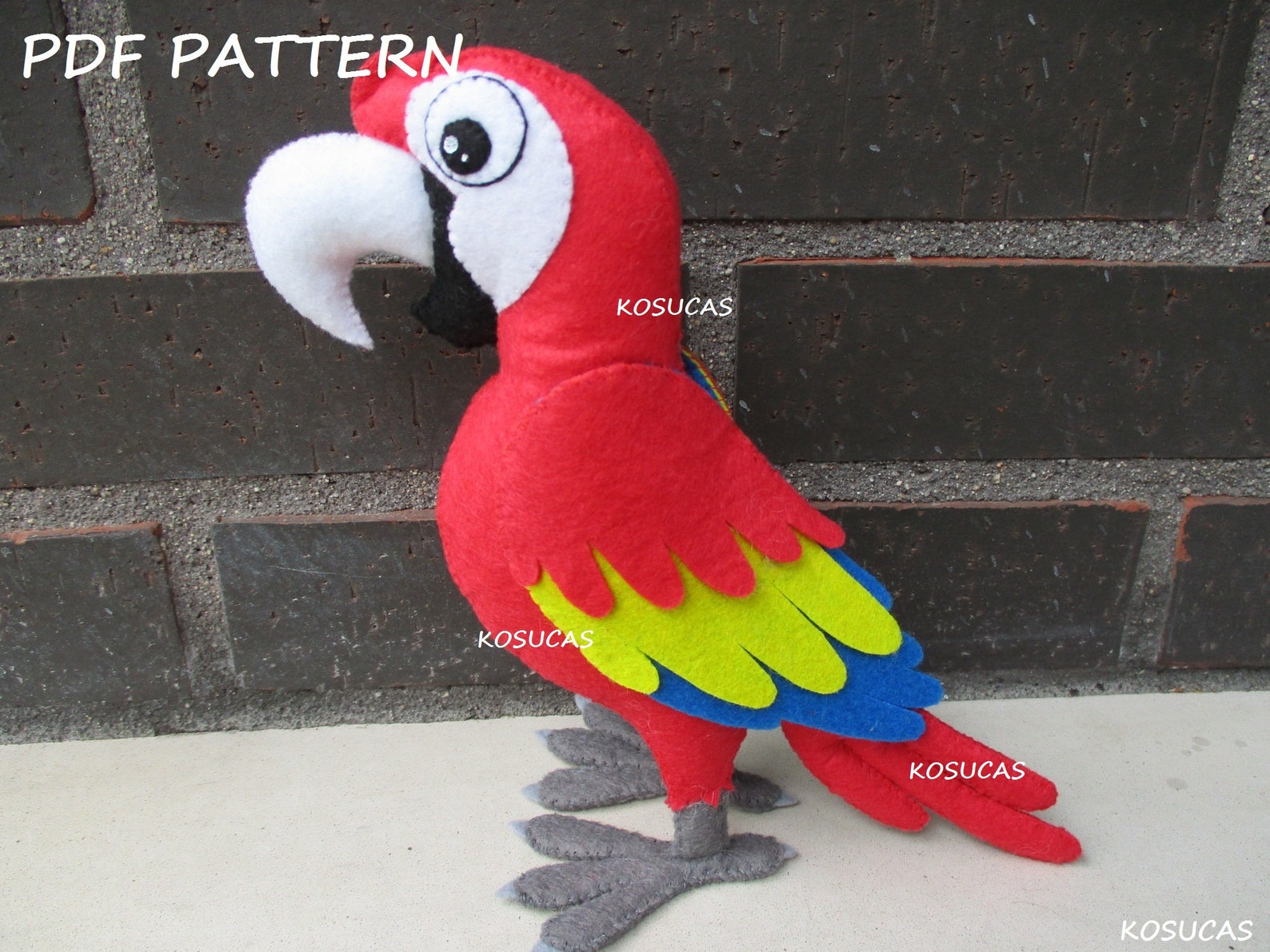 PDF Pattern to Make a Felt Parrot - Etsy