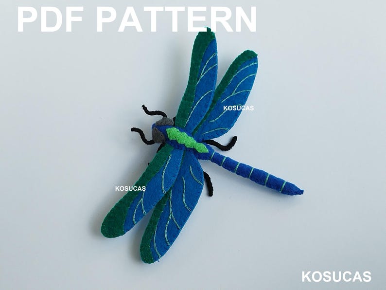 PDF Sewing Pattern to Make a Felt Dragonfly. - Etsy