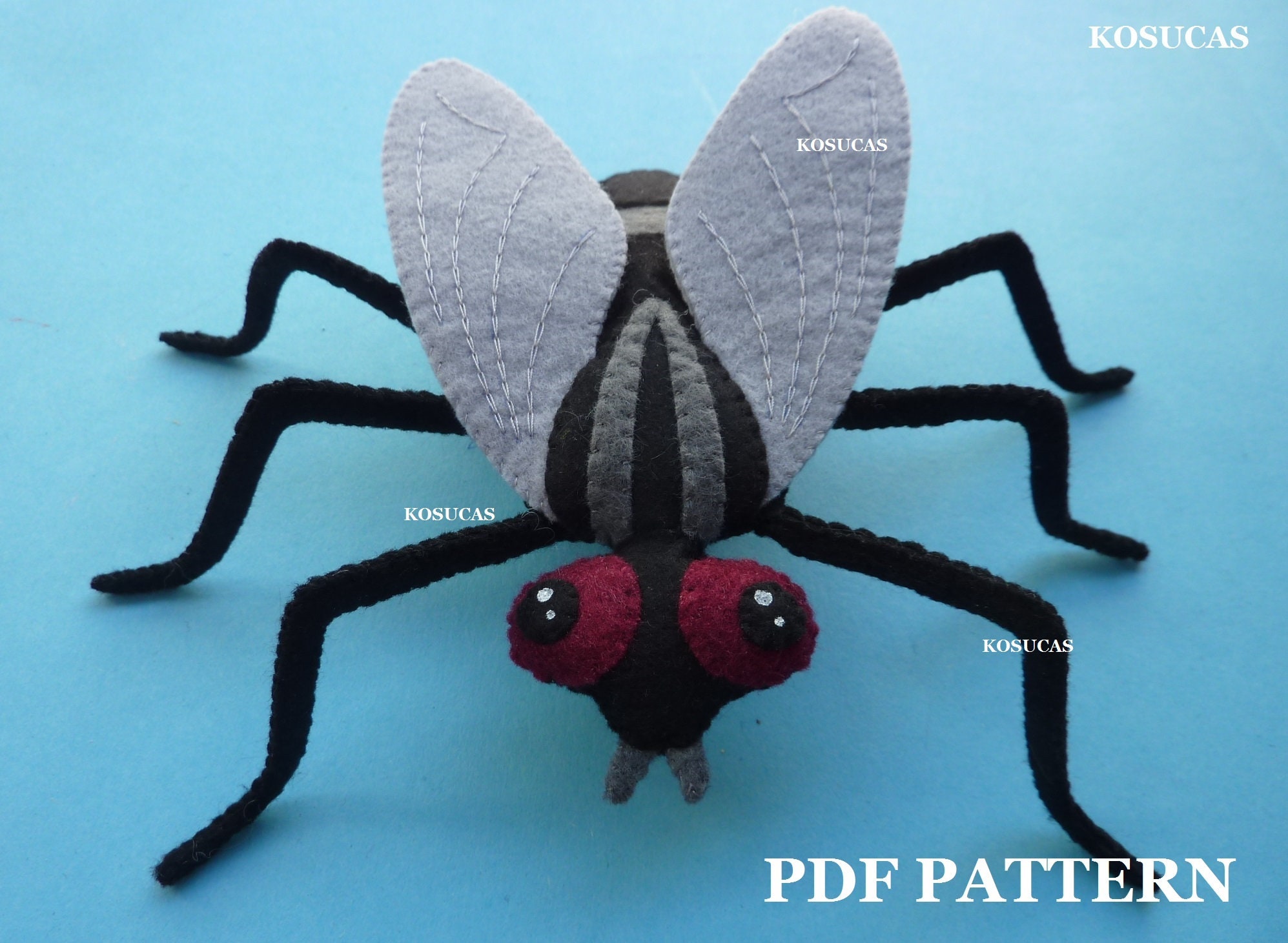 PDF pattern to make a felt fly. | Etsy