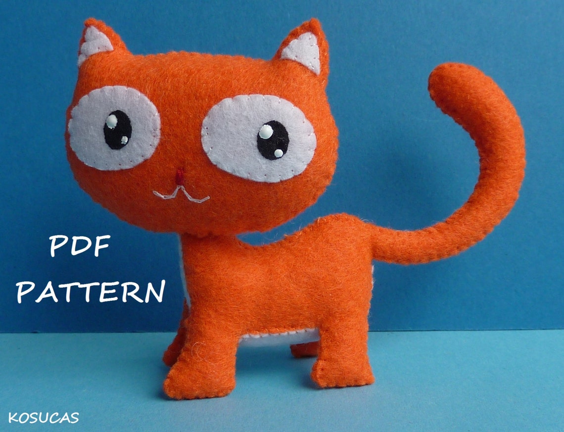 PDF Sewing Pattern to Make a Felt Little Cat. - Etsy