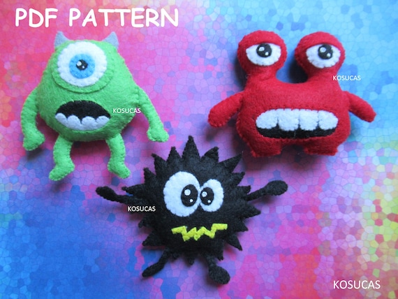 PDF Pattern to Make a Little Felt Monsters. - Etsy