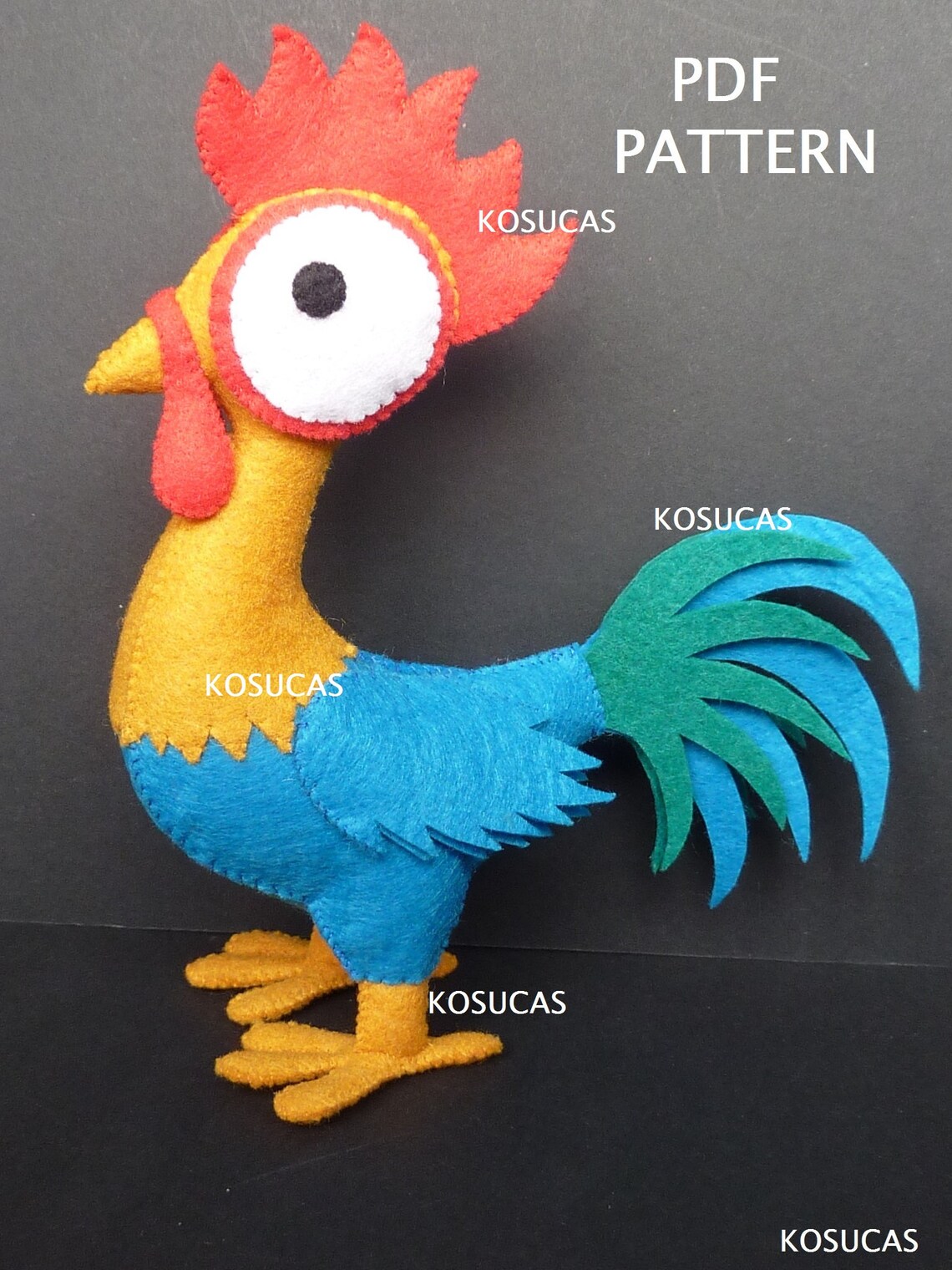 PDF Pattern to Make a Felt Rooster. - Etsy
