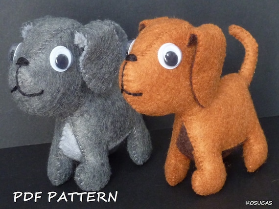 PDF Pattern to Make a Little Felt Dog. | Etsy