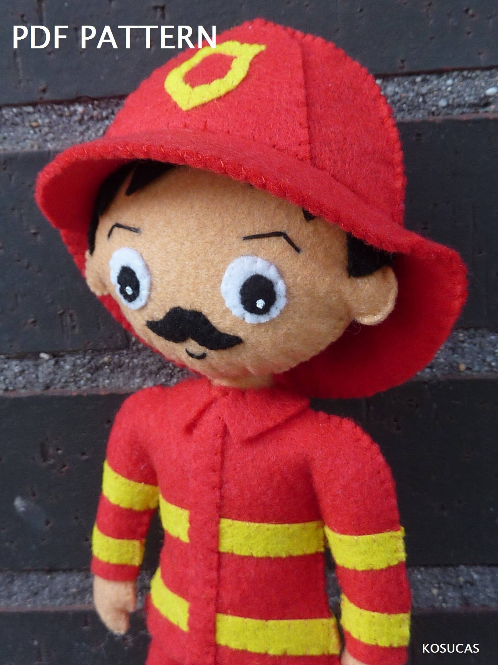 PDF Pattern to Make a Felt Firefighter. | Etsy